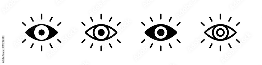 Eye icon vector set. Eyesight vision sign. Eye modern symbol isolated ...