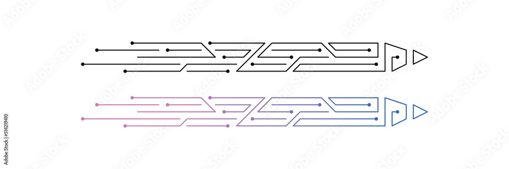technical drawing pen symbol. technological, futuristic pencil symbol ...