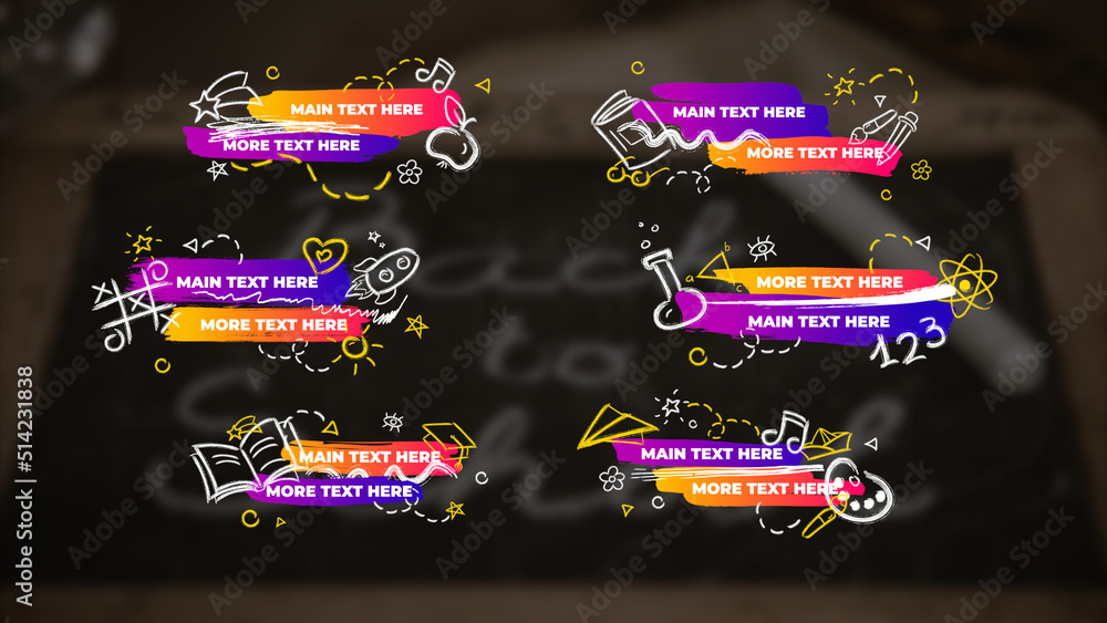 Back to School Lower Thirds Stock Template | Adobe Stock