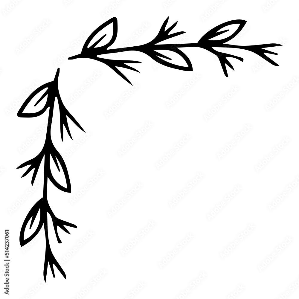 leaves art border Stock Vector | Adobe Stock