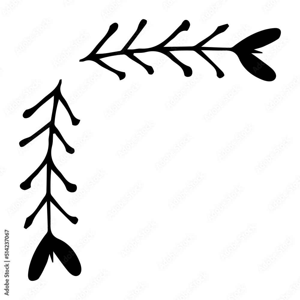 leaves art border Stock Vector | Adobe Stock