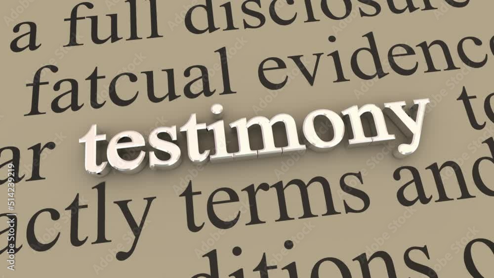 Testimony Evidence Statement Sharing Facts Written Document Words 3d ...