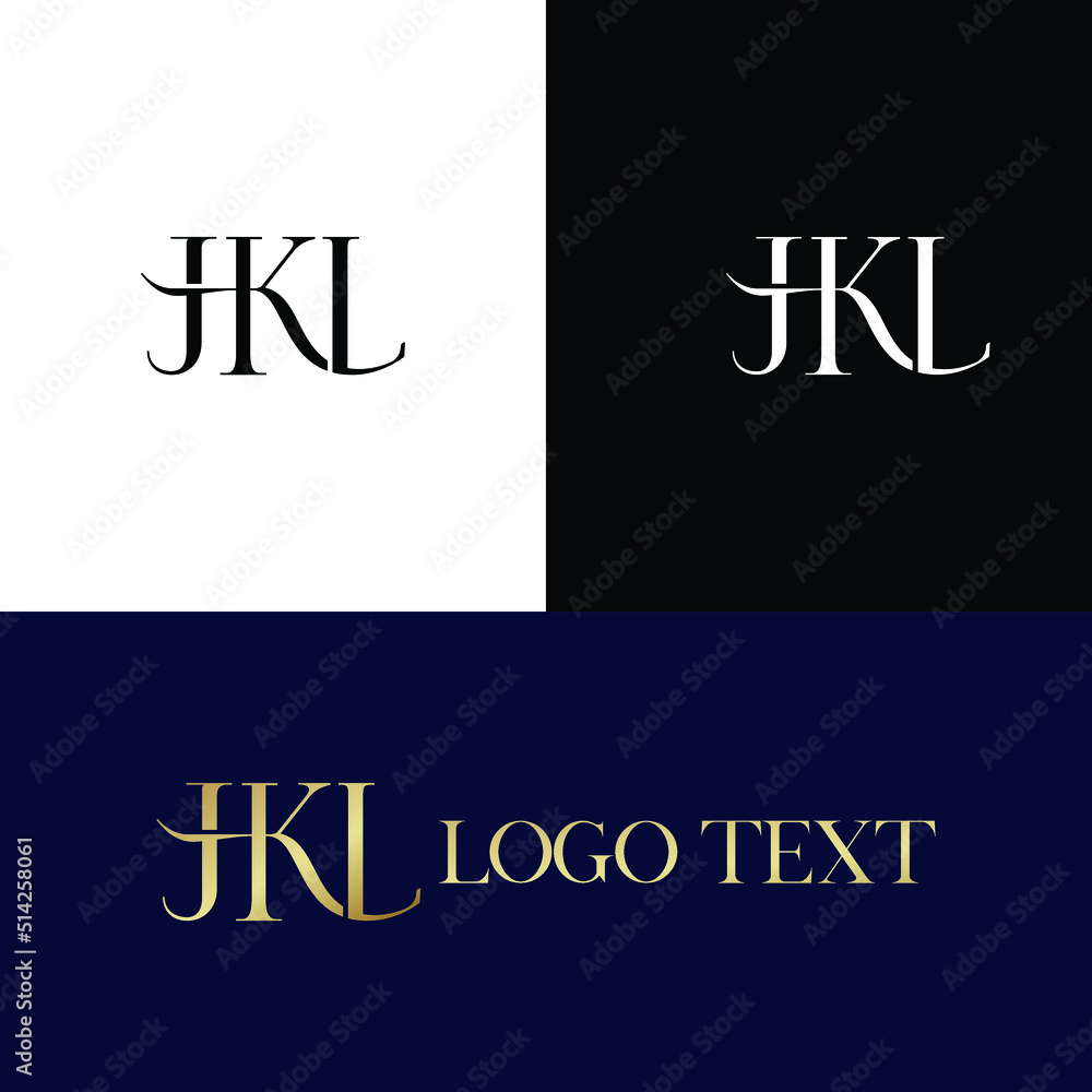 JKL luxury business logo or KJL icon, letter, and monogram logo design ...