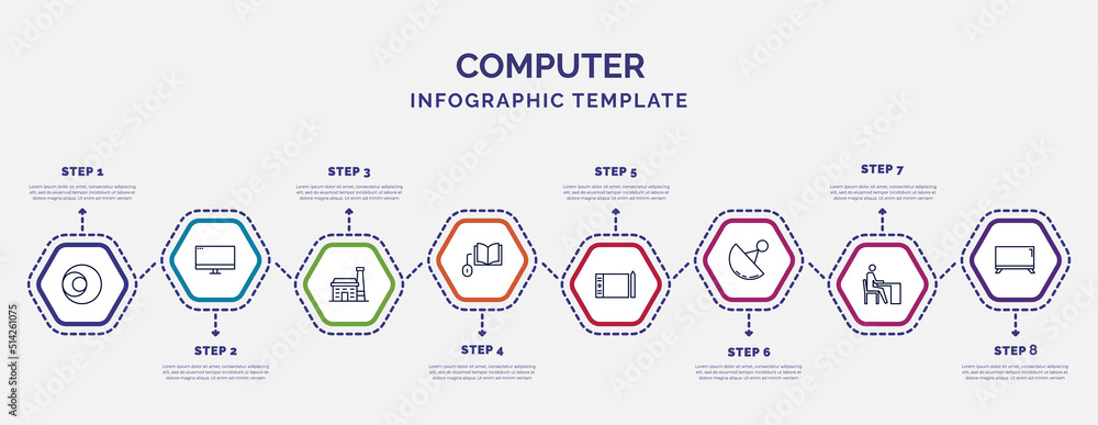 infographic template with icons and 8 options or steps. infographic for ...