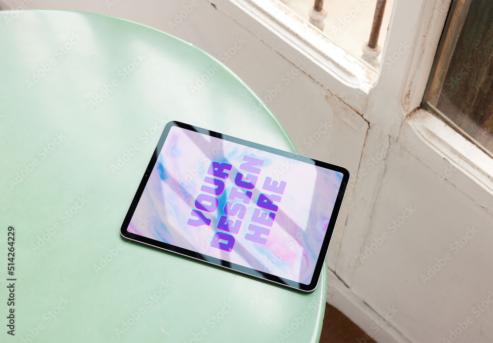 Mockup of a Table on a Table with Natural Light Stock Template | Adobe ...