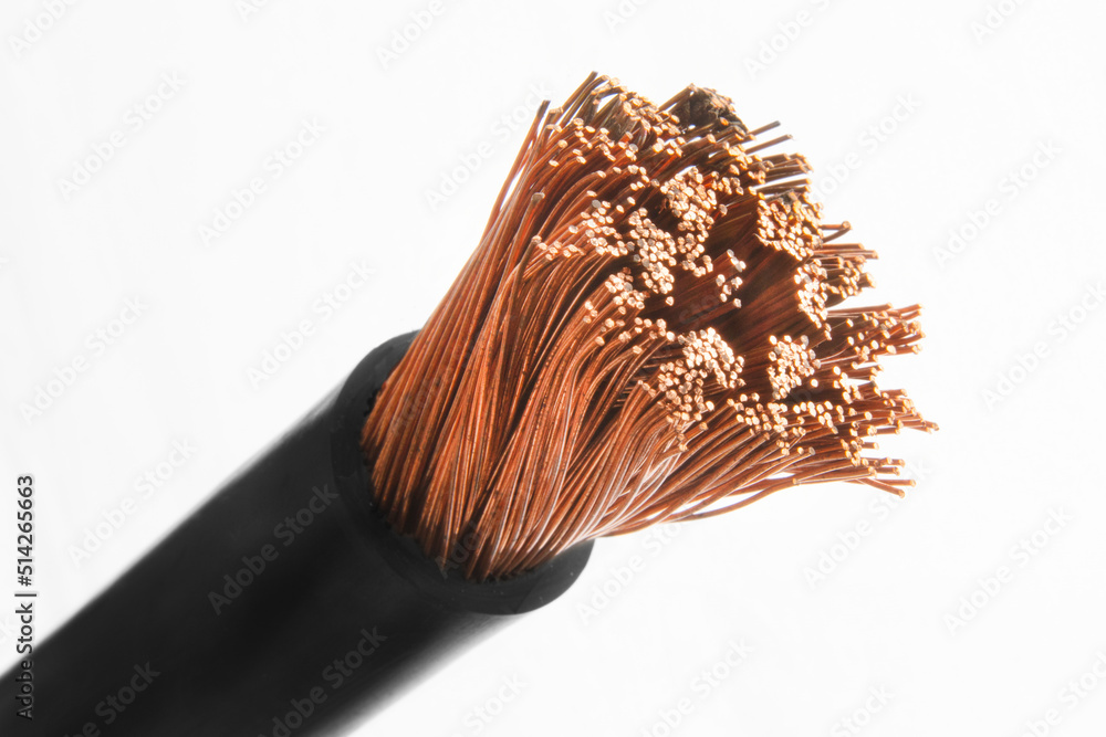 Stockfoto fios de eletricidade, cabos eletricos, fios de cobre | Adobe ...