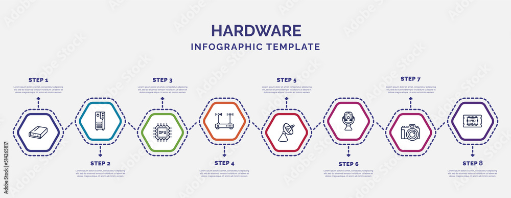 infographic template with icons and 8 options or steps. infographic for ...