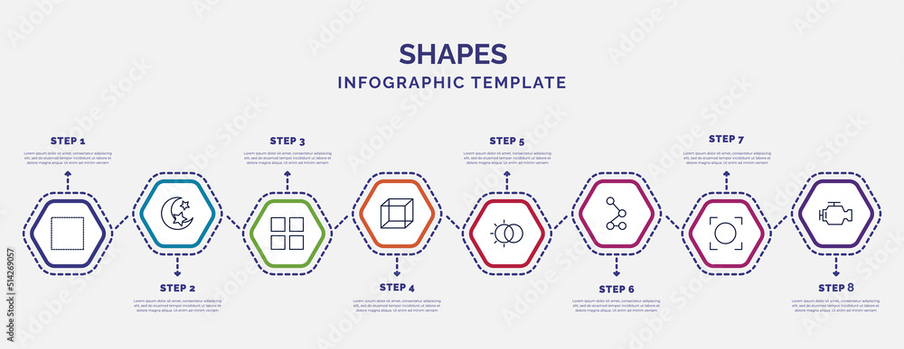 Vetor de infographic template with icons and 8 options or steps ...