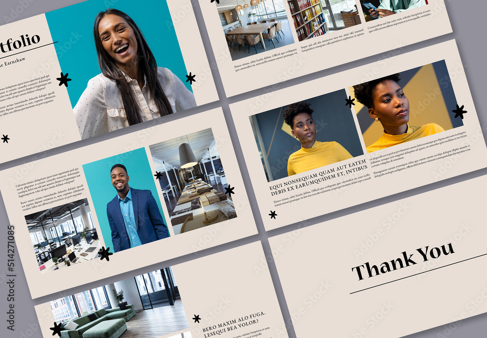 Business Interactive Portfolio Layout Stock Template | Adobe Stock