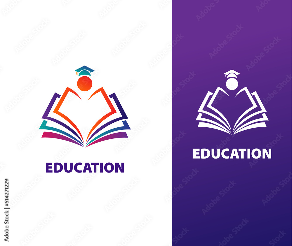 Education Icon Colorful logo sign Stock Vector | Adobe Stock