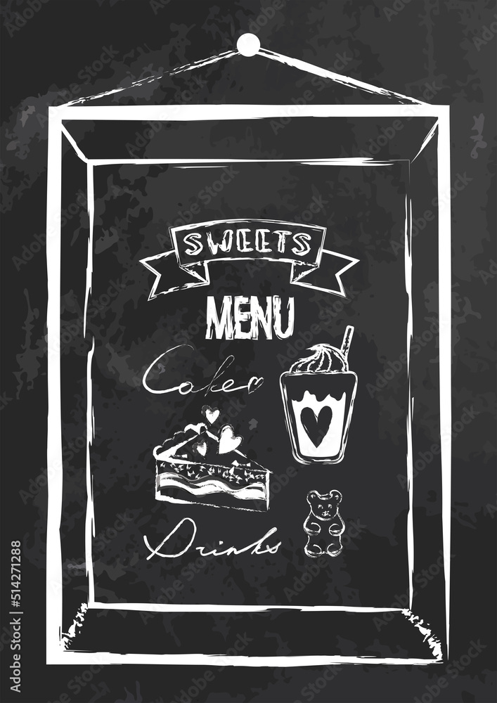Vector cafe menu cover or poster, decoration for wall or textile ...