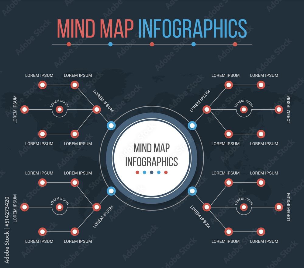Mind Map Template Infographics Stock Vector | Adobe Stock