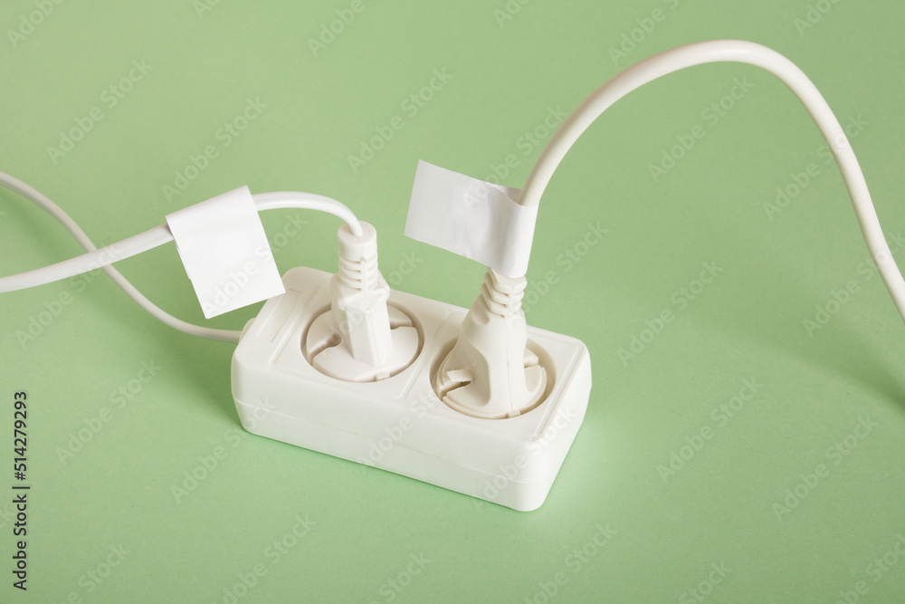 electrical wire and plug, mains filter with plug connector Stock Photo ...