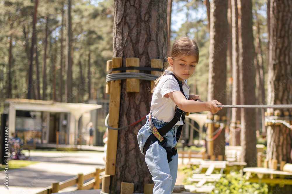 adventure climbing high wire park - children on course rope park ...
