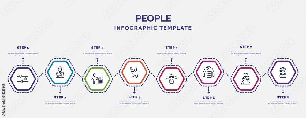 infographic template with icons and 8 options or steps. infographic for ...