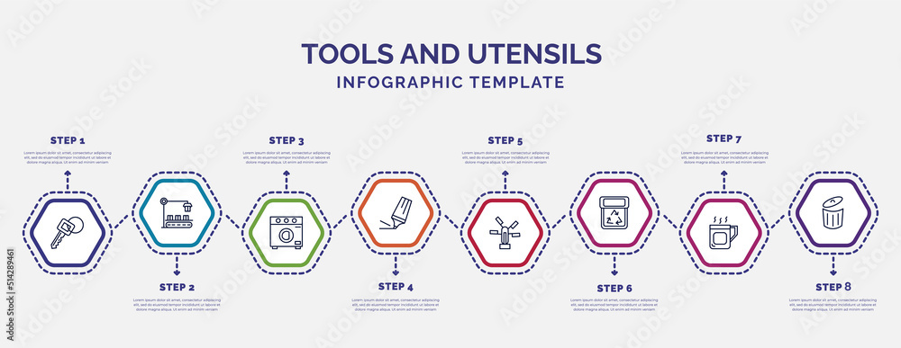 infographic template with icons and 8 options or steps. infographic for ...