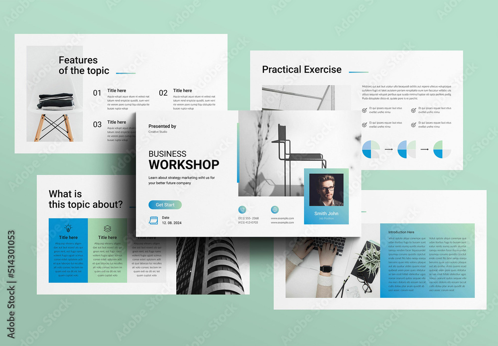 Workshop Presentation Layout Stock Template | Adobe Stock