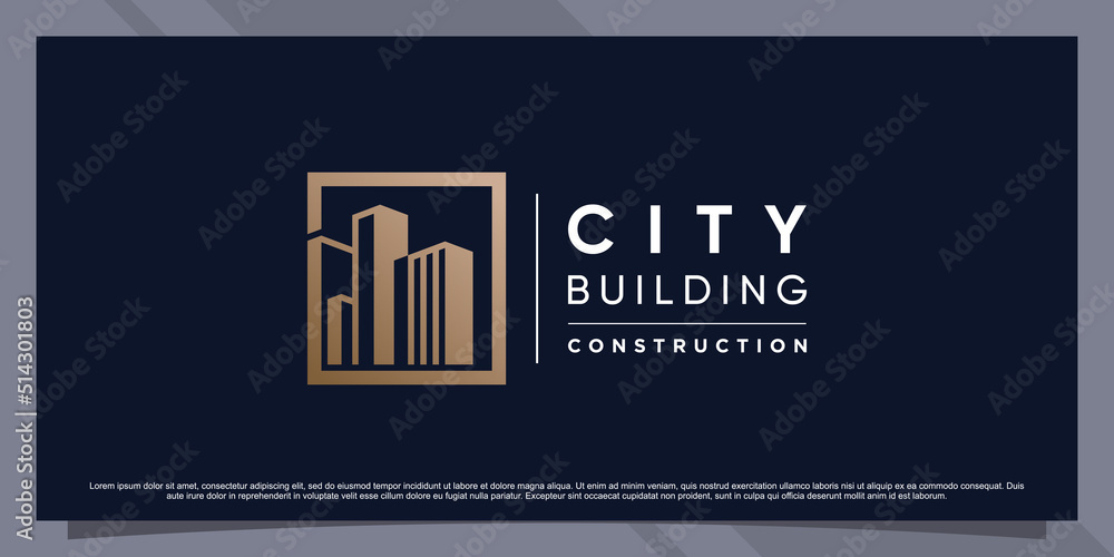 City logo design inspiration for building construction logo with ...