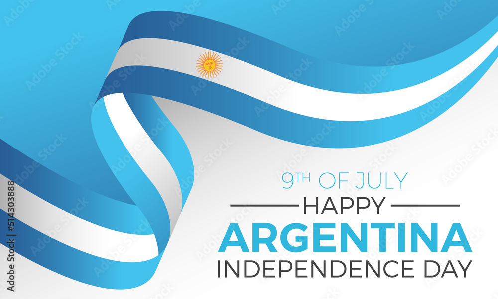9Th of july happy argentina independence day. Vector template for ...