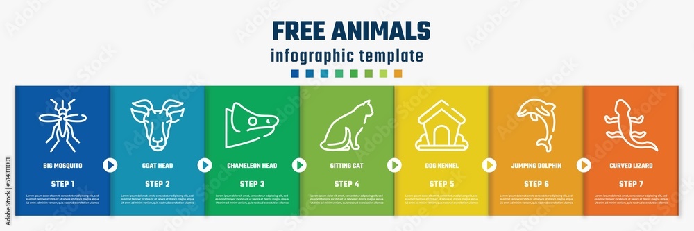 free animals concept infographic design template. included big mosquito ...