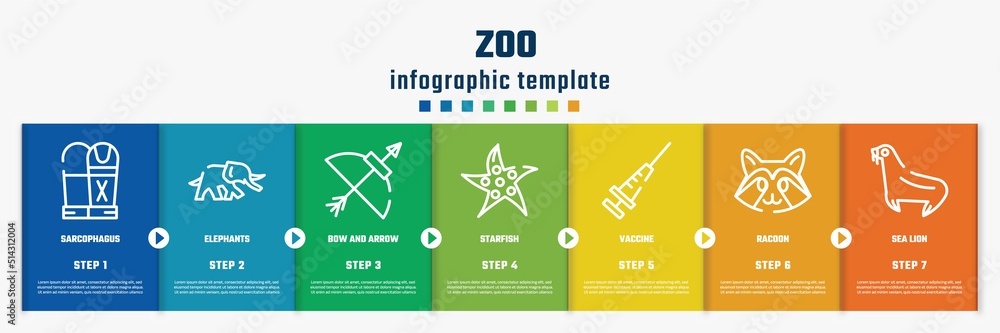zoo concept infographic design template. included sarcophagus ...