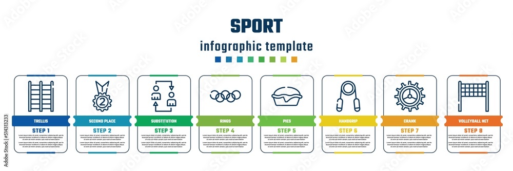 sport concept infographic design template. included trellis, second ...