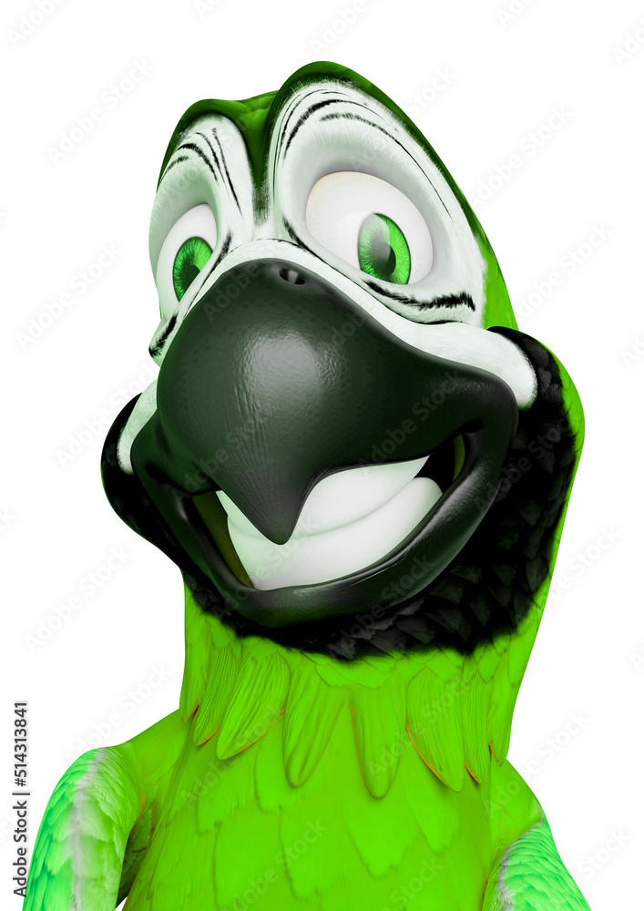 parrot cartoon doing a goofy face Stock Illustration | Adobe Stock