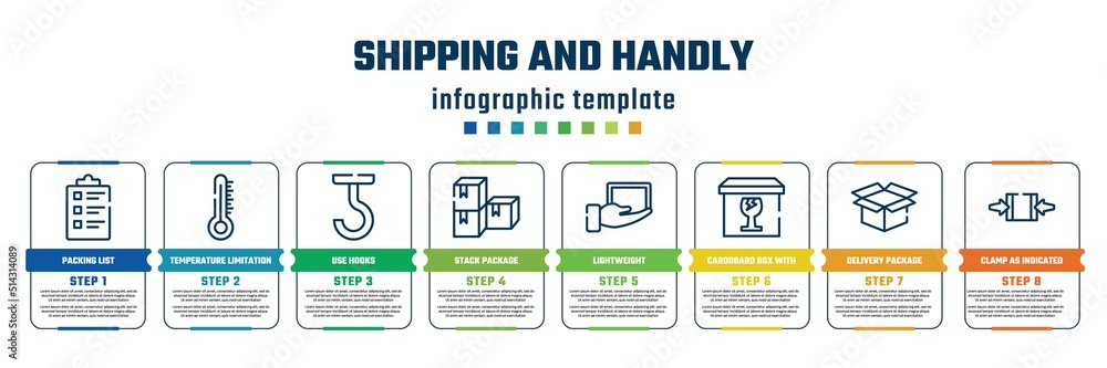 shipping and handly concept infographic design template. included ...