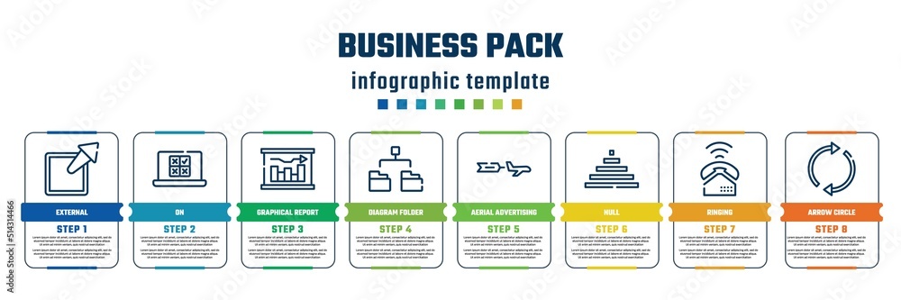 business pack concept infographic design template. included external ...