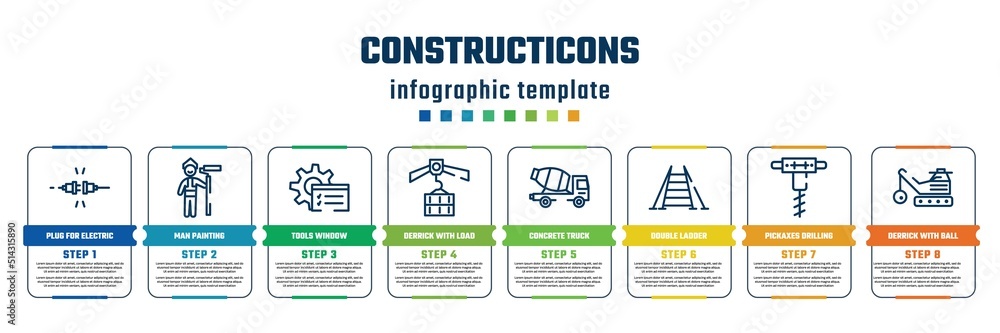 constructicons concept infographic design template. included plug for ...