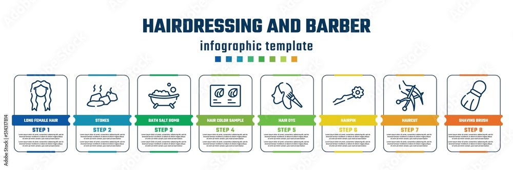 hairdressing and barber concept infographic design template. included ...