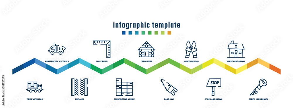 concept infographic design template. included construction materials ...