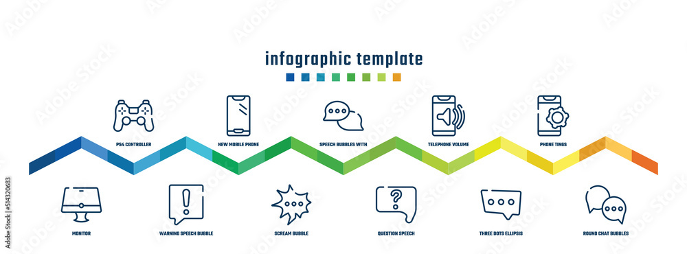 concept infographic design template. included ps4 controller, monitor ...