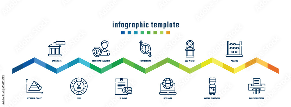 concept infographic design template. included bank rate, pyramid chart ...