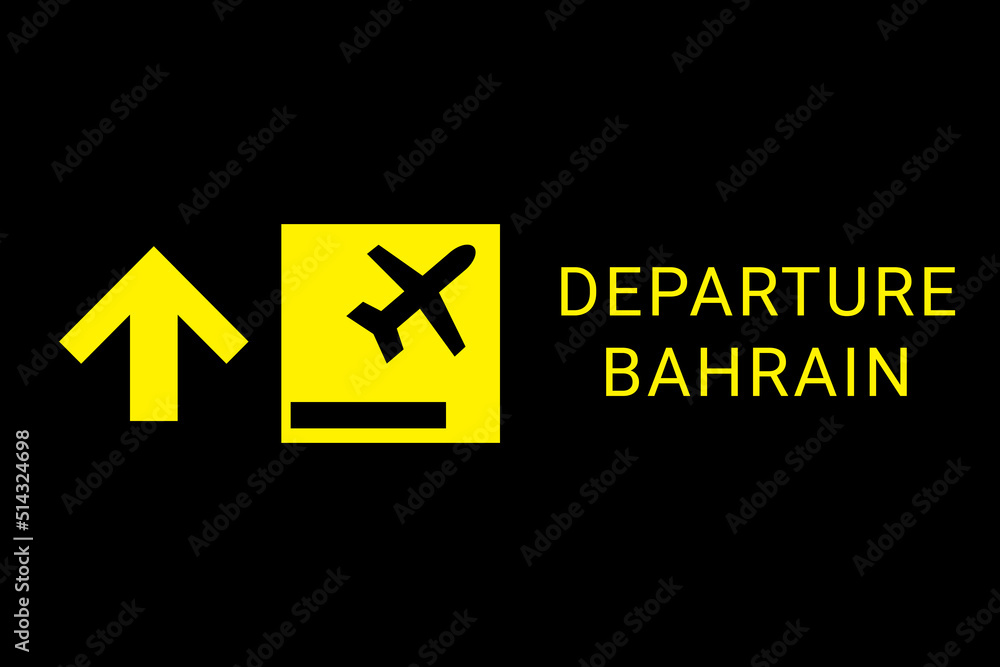 Departure Bahrain on airplane. Concept of air flight in Manama ...
