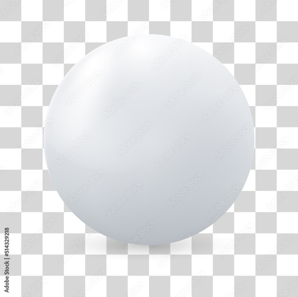 Realistic white sphere with shadow isolated on transparent background ...