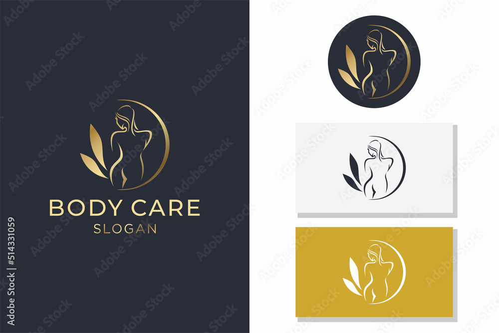 Young female body outline silhouette beauty logo Stock Vector | Adobe Stock