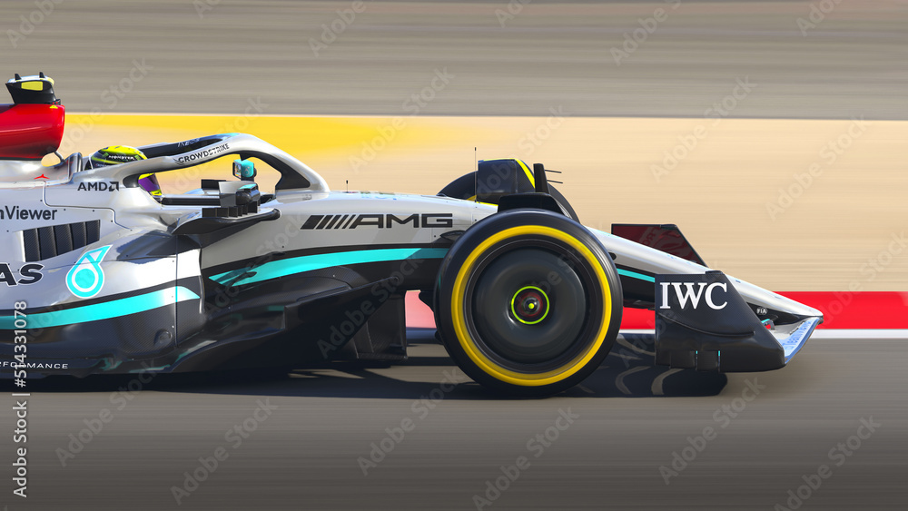 Mercedes f1 car 3D Illustration, 30 Jun, 2022, Sao Paulo, Brazil. Stock ...