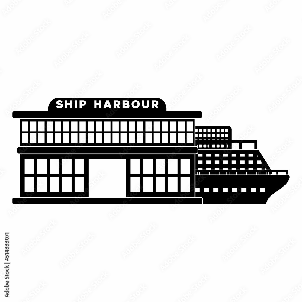 ship harbor icon, ship harbor vector sign symbol Stock Vector | Adobe Stock