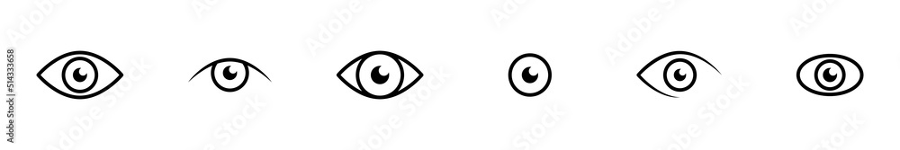 Conjunto de icono de ojos de diferentes estilos. Concepto de vista ...