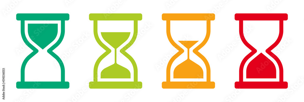 Hourglass icon vector illustration. Time measurement with sand glass ...