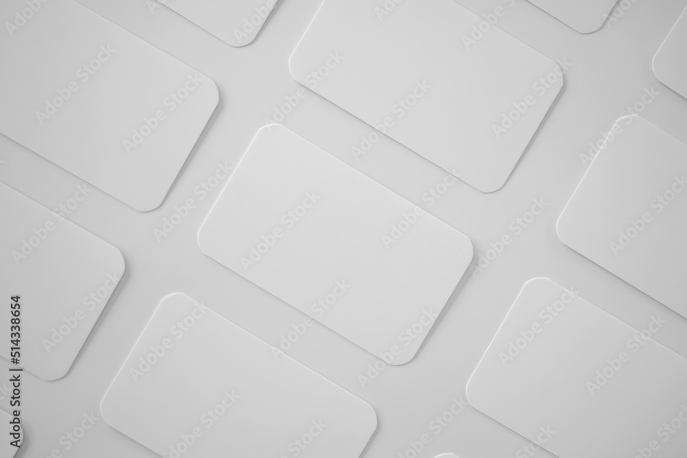 Mockup white business card on white background Stock Photo | Adobe Stock