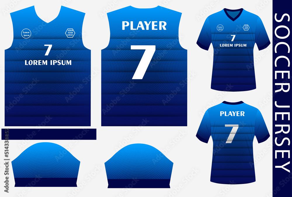 soccer jersey design template with pattern and mockup Stock Vector ...