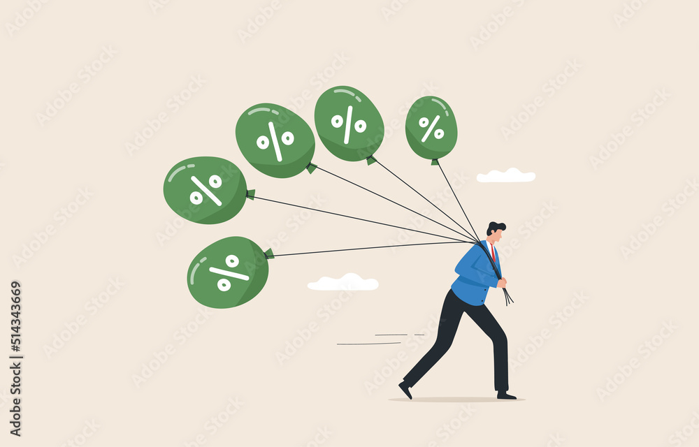 Vecteur Stock Stop inflation, Inflation bubble. Federal Reserve seeks ...