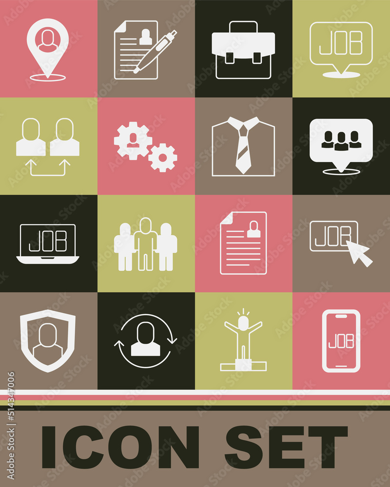 Set Search job, Project team base, Briefcase, Human with gear, Exchange ... Set Search job, Project team base, Briefcase, Human with gear, Exchange ...