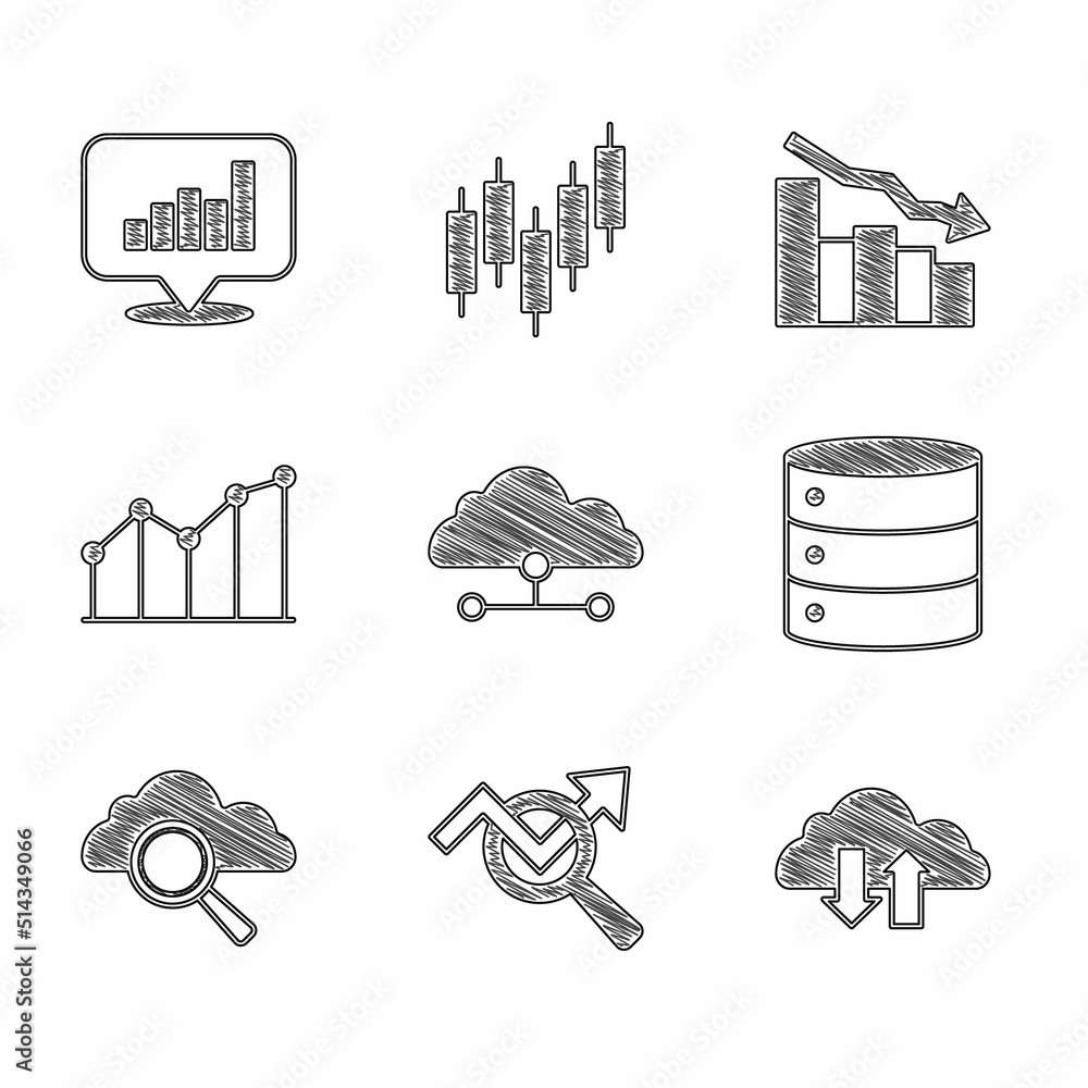 Set Network Cloud Connection Search Data Analysis Cloud Download And Upload Server Computing