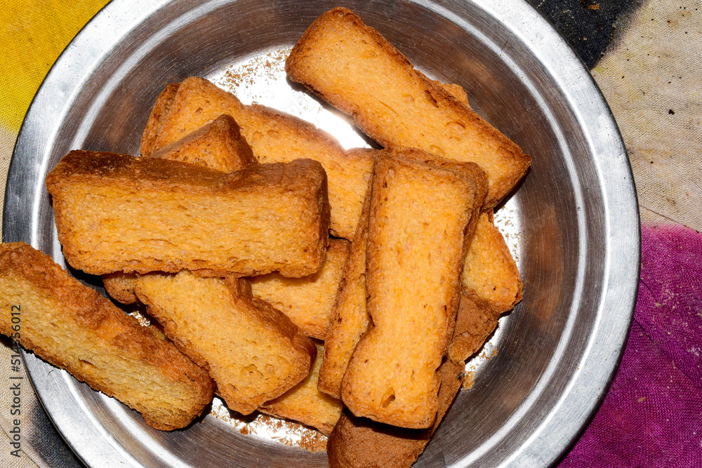 Crunchy Rusk or Toast for healthy life, Traditional biscuit , toast ...