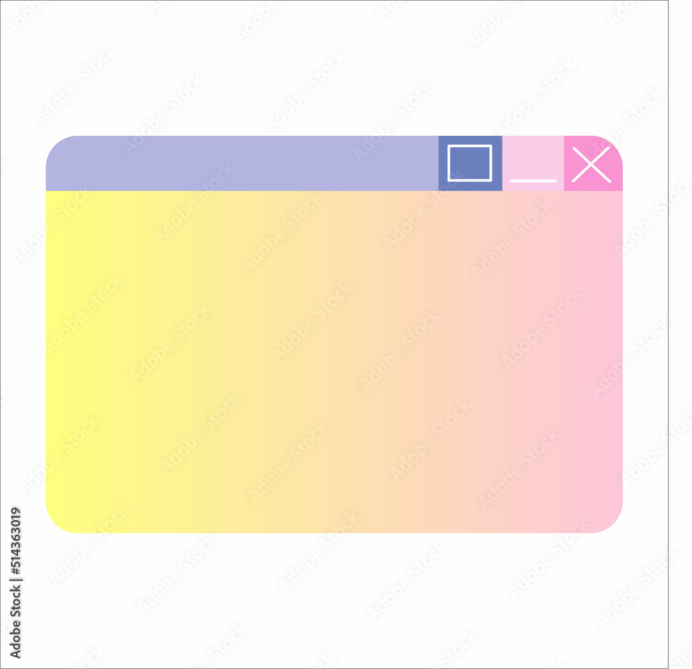 Retro vaporwave window browser isolated y2k style. Aesthetic pop flat ...