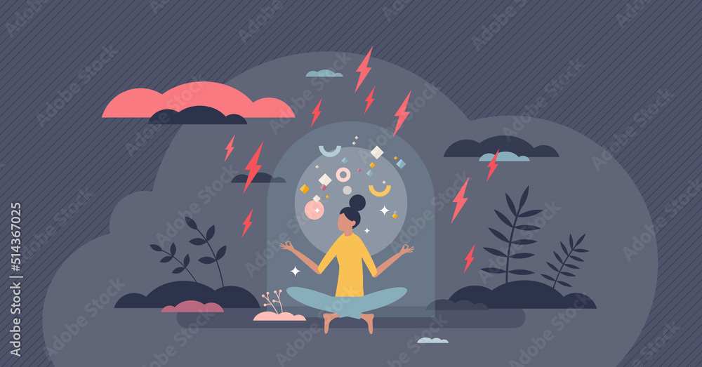 Positive psychology as calm attitude for inner peace tiny person ...