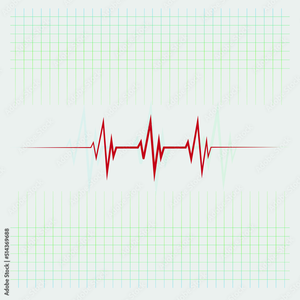 Vectorel heart beat, isolated white background, chart background, heart ...